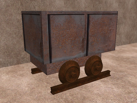 Second Life Marketplace - RE Ore Cart w/Rails Set - On Sale! Mine Car ...
