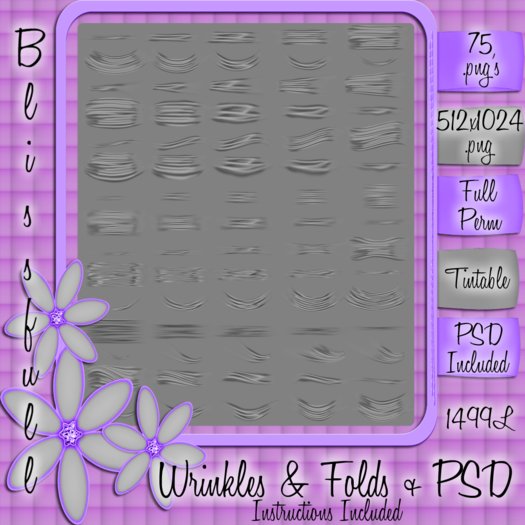 Second Life Marketplace - Blissfull-Wrinkles & Folds + PSD - 75 Easy to ...