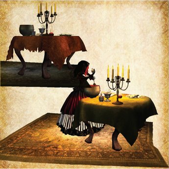 Second Life Marketplace - [noctis] "Kitchen Witch" table, cauldron and ...