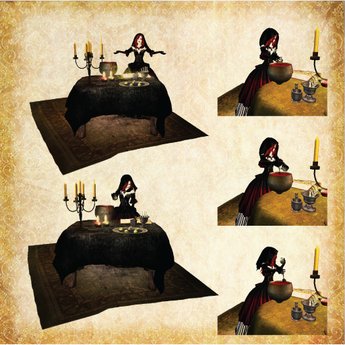 Second Life Marketplace - [noctis] "Kitchen Witch" table, cauldron and ...