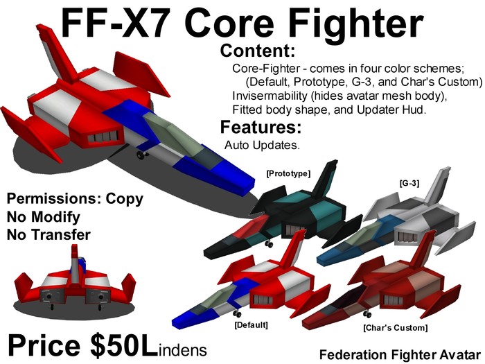 Second Life Marketplace - FF-X7 Core Fighter (Mobile Suit Gundam 0079 ...
