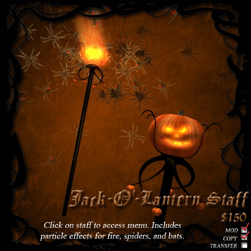 Second Life Marketplace - Jack-O'-Lantern Staff