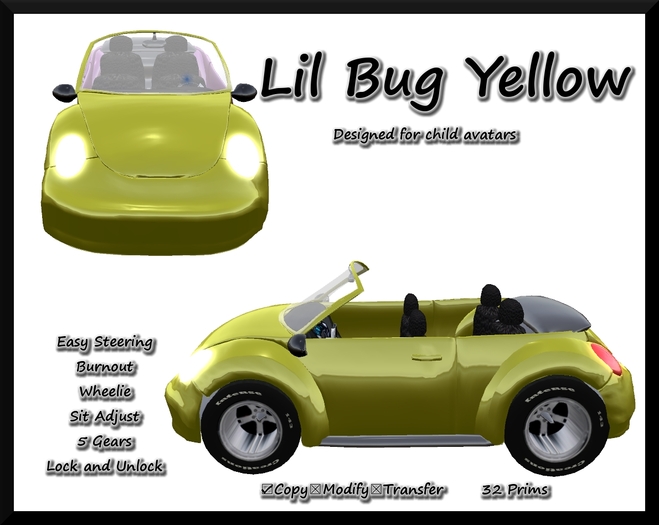 Second Life Marketplace - Lil Bug Yellow - For Child Avatars