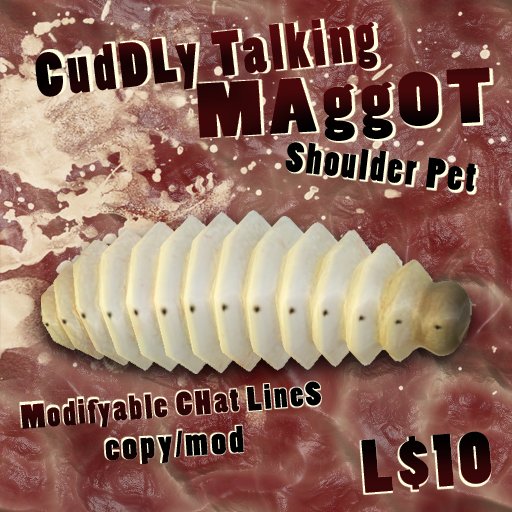 Second Life Marketplace - Pet Shoulder Maggot - PERFECT HALLOWEEN GIFT
