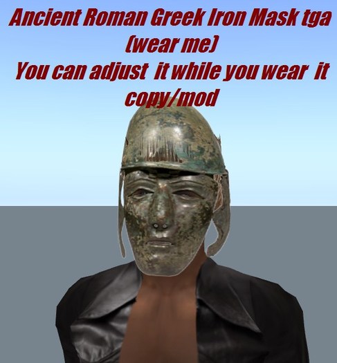 Second Life Marketplace - Ancient Roman Greek Iron Mask tga (wear me ...