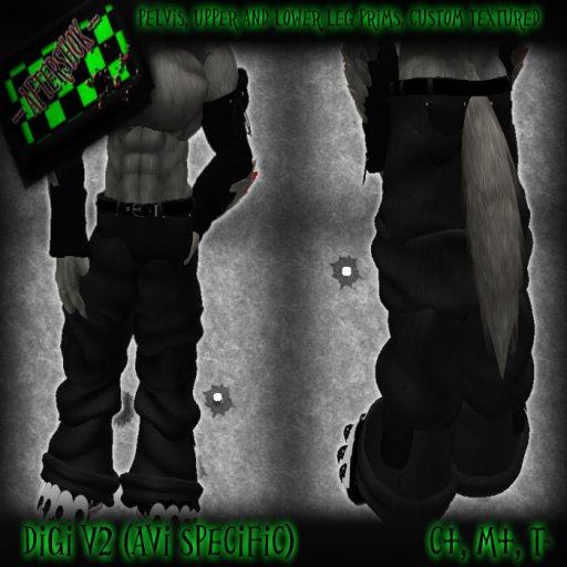Second Life Marketplace - 1st act Werewolf digi pants black Denim