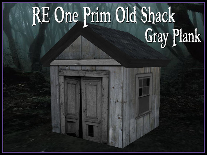 Second Life Marketplace - RE One Prim Old Shack - Gray Plank - Sculpted ...