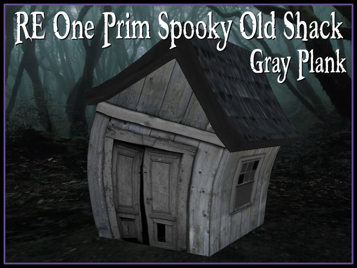 Second Life Marketplace - RE One Prim Spooky Old Shack - Gray Plank ...