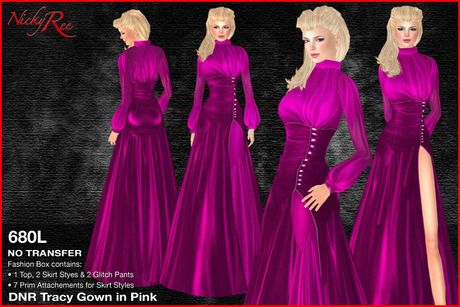 Second Life Marketplace - *DNR* Tracy Gown Set in Pink
