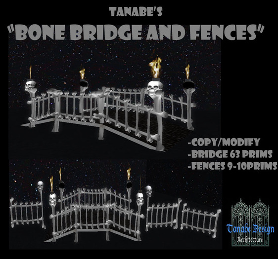 Second Life Marketplace - "Bone Bridge and fence set" boxed SLM