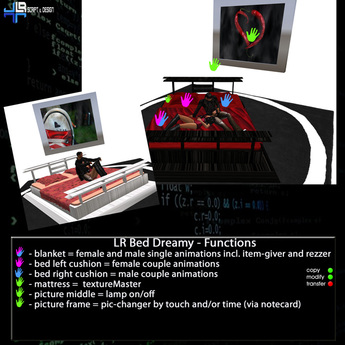 Second Life Marketplace - LR Bed Dreamy - with texture-changer-menu and ...