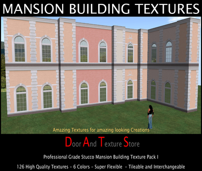 Second Life Marketplace - Stucco Mansion Building Textures, Formal ...