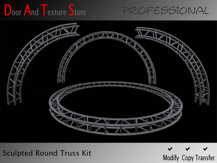 Second Life Marketplace - Curved Sculpted Stage Lighting Trusses, Round ...