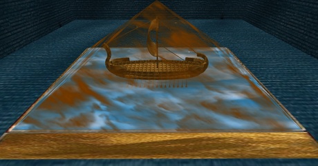 Second Life Marketplace - Bronze Battle Ship Replica in a Glass Pyramid ...