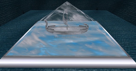 Second Life Marketplace - Silver Battle Ship Replica in a Glass Pyramid ...
