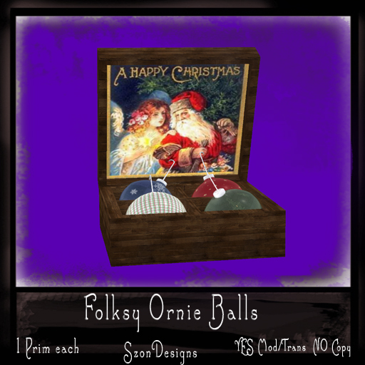 Second Life Marketplace - =SzD= Folksie Ornie Balls (set of 4)