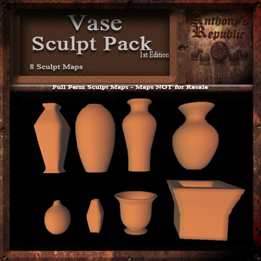 Second Life Marketplace - Vase Sculpt Pack 1st Edition, Sculpted Garden ...