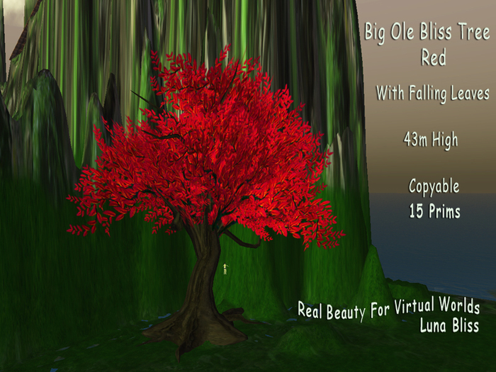 Second Life Marketplace - Sculpted Tree - Big Ole Bliss Tree Red By ...