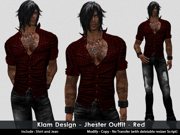 Second Life Marketplace - Klam Design - Jesther Outfit - Red - Promo ...
