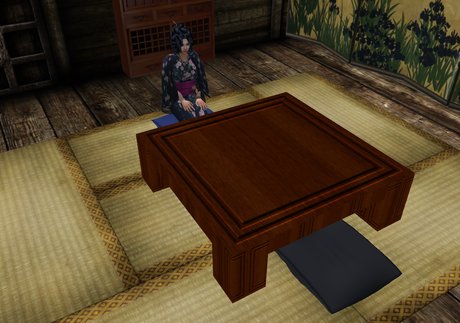 Second Life Marketplace - Japanese Table&Zabutons (boxed)