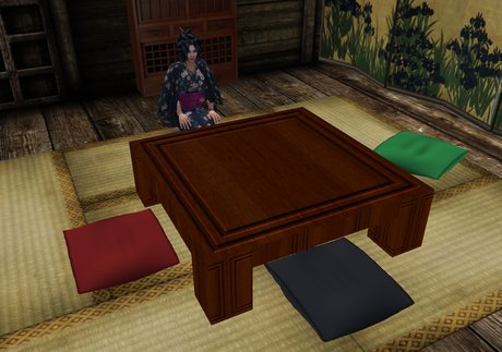 Second Life Marketplace - Japanese Table&Zabutons (boxed)