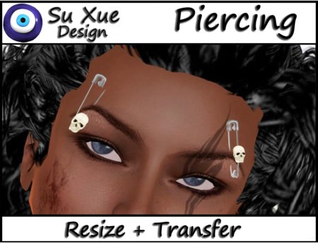 Second Life Marketplace - [SuXue] Halloween - Safety pin skull eyebrow ...