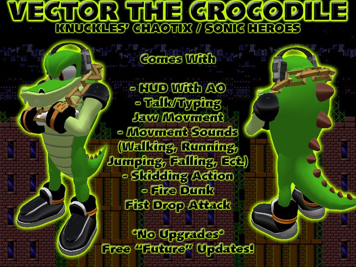 Second Life Marketplace - (LCD) Vector the Crocodile Avatar
