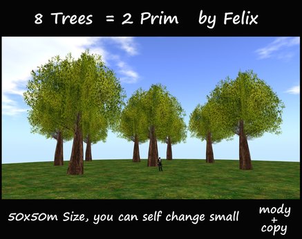 Second Life Marketplace - 8 trees 2 prim 50x50m size copy/mody (for ...