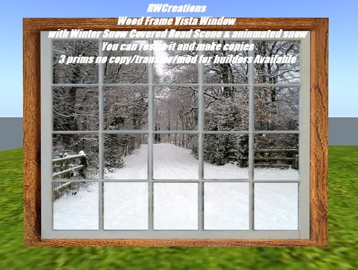 Second Life Marketplace - Wood Frame Vista Window with Winter Snow ...