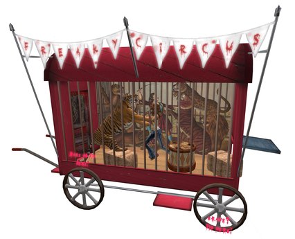 Second Life Marketplace - -Hanaya- 'Freaky Circus' Lion Tamer Wagon