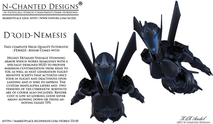 Second Life Marketplace - ::Droid::-::Nemesis Complete Female Avatar