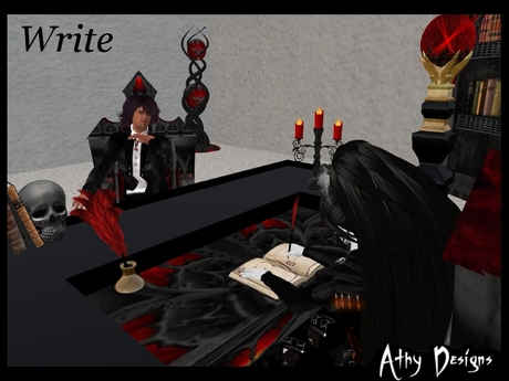 Second Life Marketplace - Vampire Bat Desk Set - Office Furniture