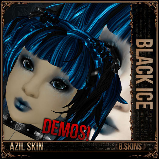 Second Life Marketplace - =^.^= Curious Kitties - Azil Skins - Black ...