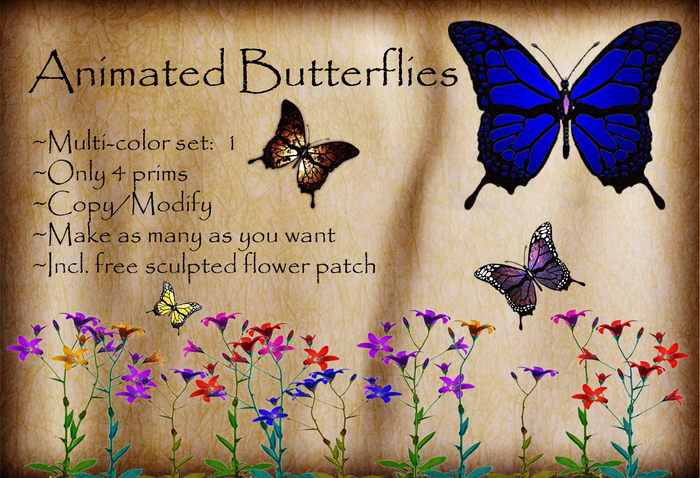 Second Life Marketplace - ~TL~ Butterflies Multiple color 1 -BOX-