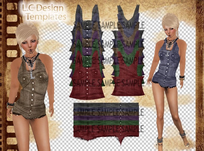 Second Life Marketplace - **L.C**Templates TGA ShortiJeansOverall