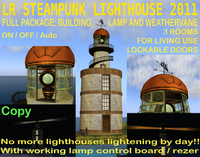 Second Life Marketplace - LR Steampunk Lighthouse 2011