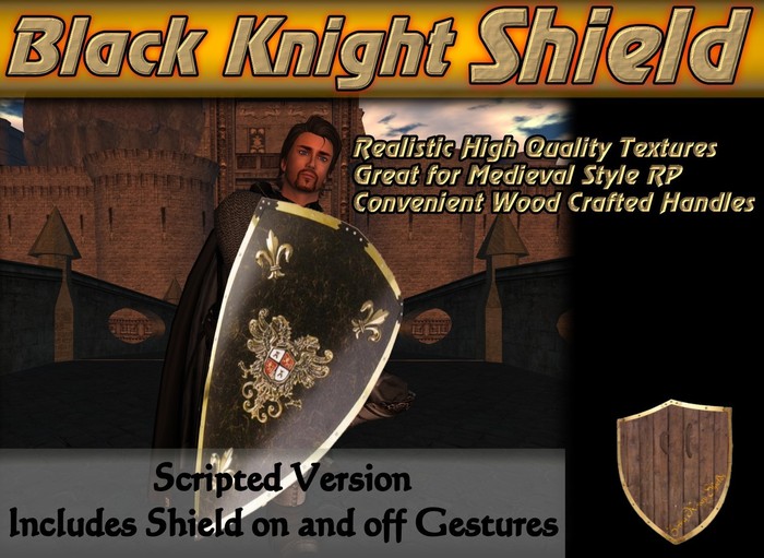 Second Life Marketplace - *ZK* Black Knight Shield - BUNDLE PACK - Two ...
