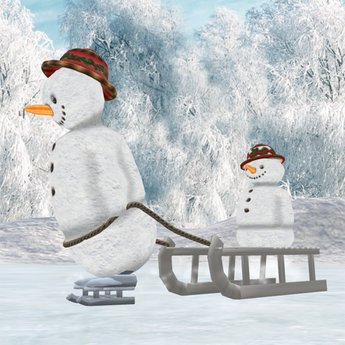 Second Life Marketplace - Sledge Snowman 01 - Christmas/winter/snow ...
