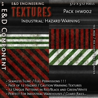 Second Life Marketplace - [IHW002] 12 Red/Black Green/White Hazard ...