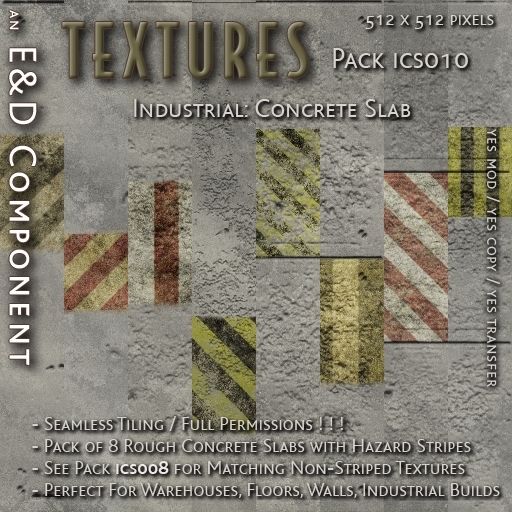 Second Life Marketplace - [ICS010] 8 512px Industrial Poured Concrete ...