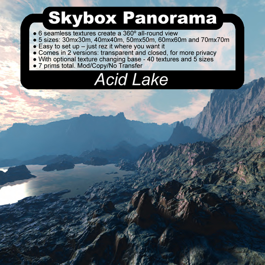Second Life Marketplace - Panoramic Skybox Privacy Screens - Acid Lake ...