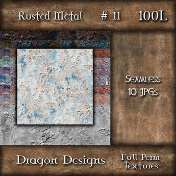 Second Life Marketplace - Dragon Designs Seamless Rusted Metal Textures ...