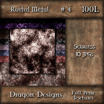 Second Life Marketplace - Dragon Designs Seamless Rusted Metal Textures - 4