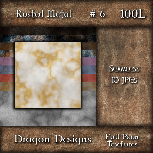 Second Life Marketplace - Dragon Designs Seamless Rusted Metal Textures - 6