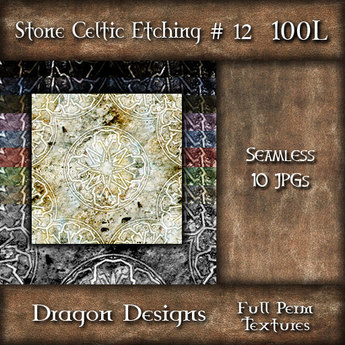 Second Life Marketplace - Dragon Designs Seamless Celtic Stone Textures ...