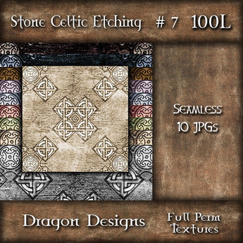 Second Life Marketplace - Dragon Designs Seamless Celtic Stone Textures - 7