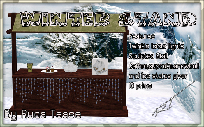 Second Life Marketplace - Winter Stand with hot drink,cupcake,snow ball ...