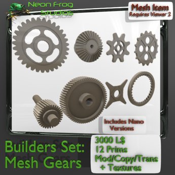 Second Life Marketplace - Mesh Gears Builders Set