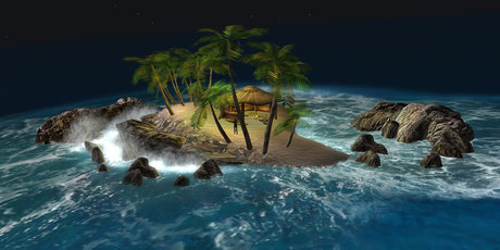 Second Life Marketplace - OFF-SIM island. Complete set with sea rocks ...