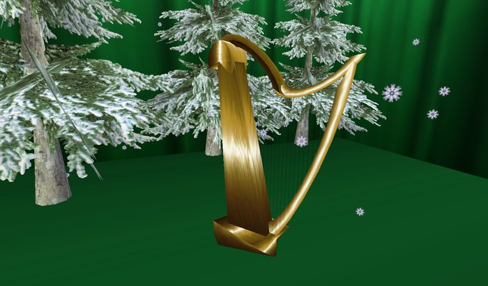 Second Life Marketplace - Golden Christmas Harp plays Ave Maria
